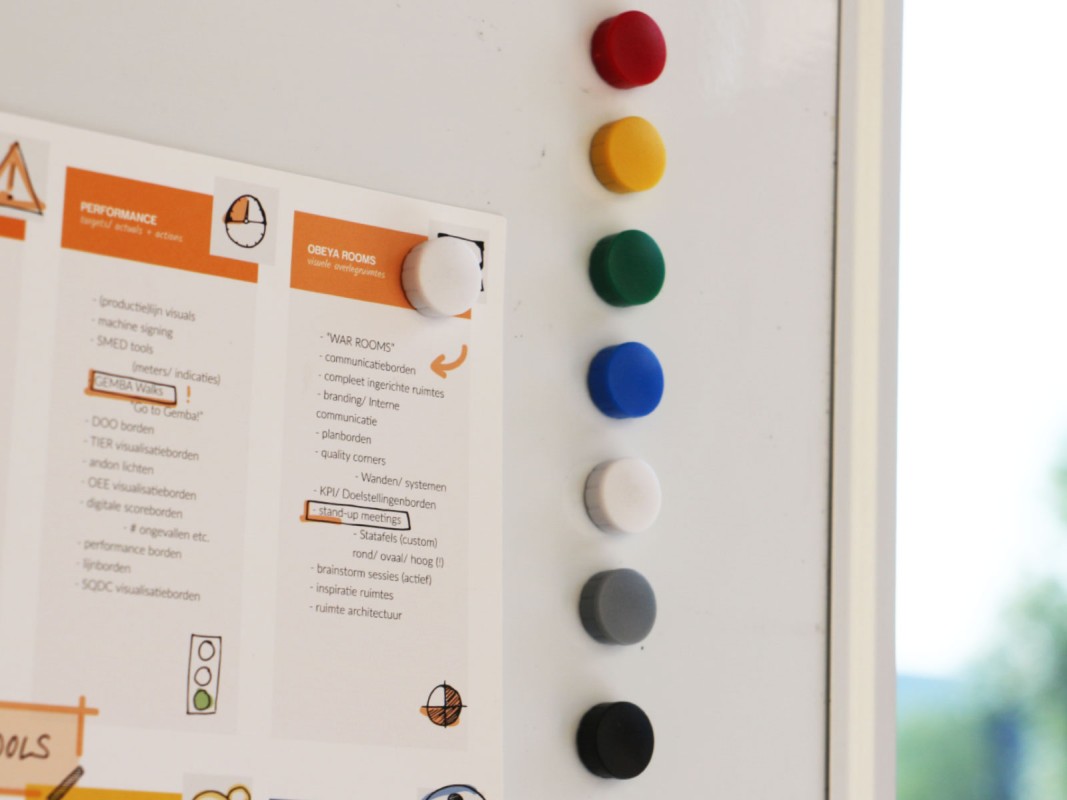 Whiteboard magnets round 15mm - TnP Visual Workplace