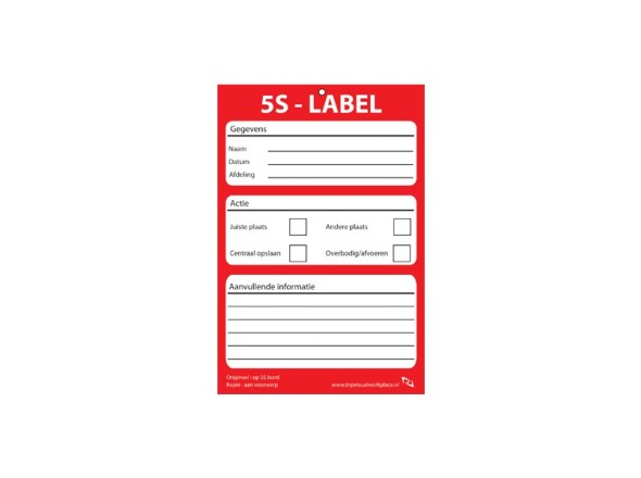 5S Labels (Dutch) - TnP Visual Workplace